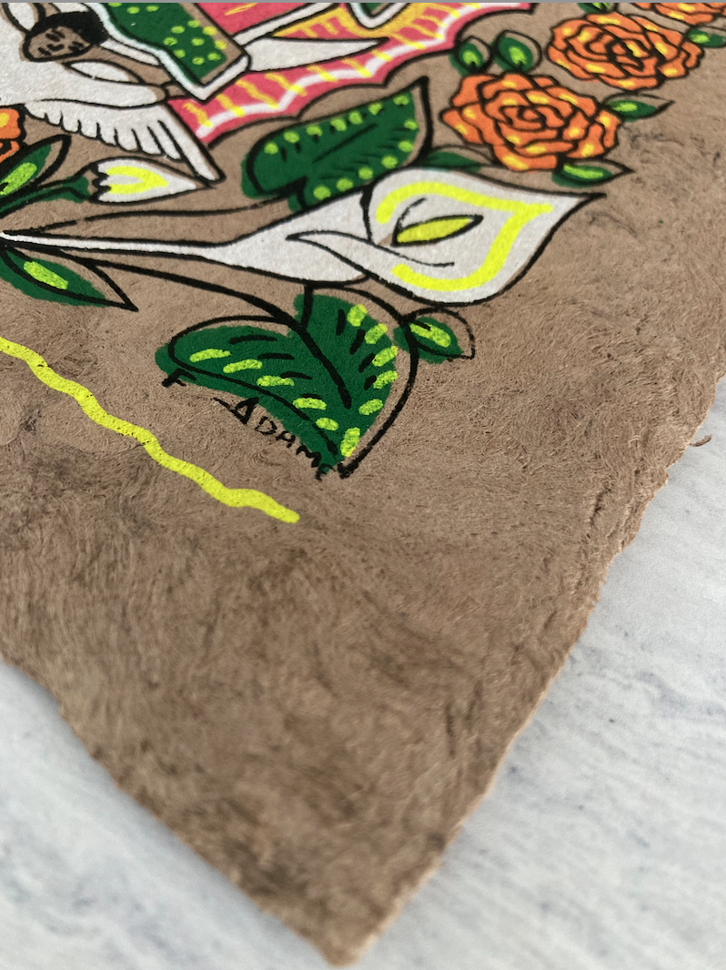 VIRGEN DE GUADALUPE EN PAPEL DE HOJA
