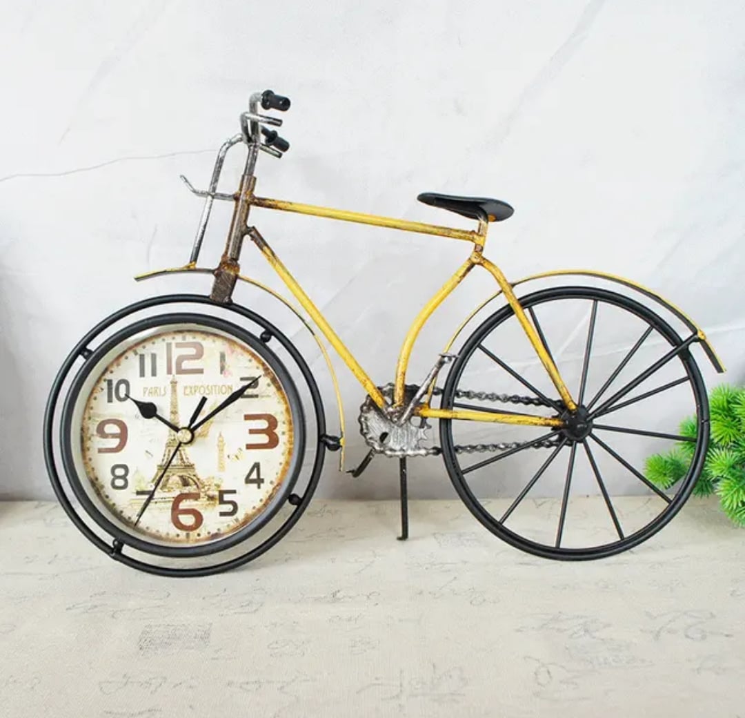 Ripley - RELOJ VINTAGE SOBRE MESA MODELO BICICLETA AMARILLO RETRO METAL