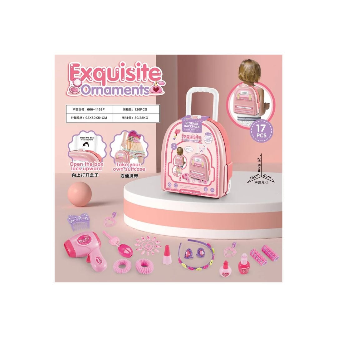 PELUQUERIA DE JUGUETE MOCHILA INTERACTIVA ESTETICA PARA NIÑAS