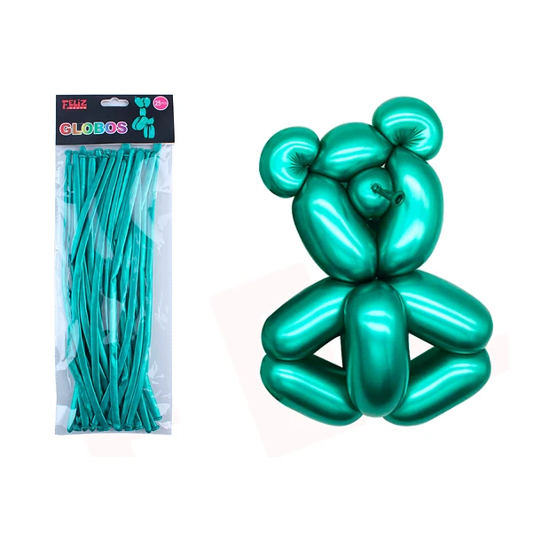 Ripley - GLOBOS LARGO VERDE METALIZADO 25 PCS