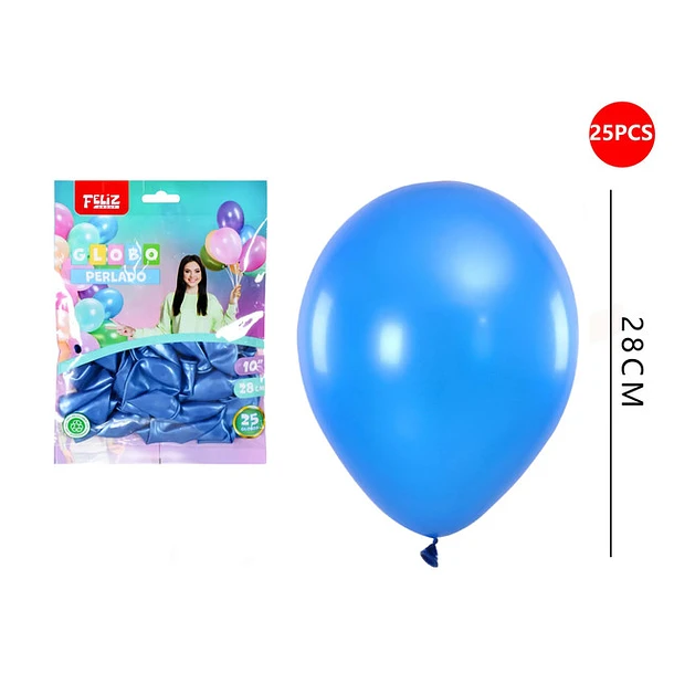 Ripley - GLOBOS AZULES PERLADO 28 CM 25 PCS