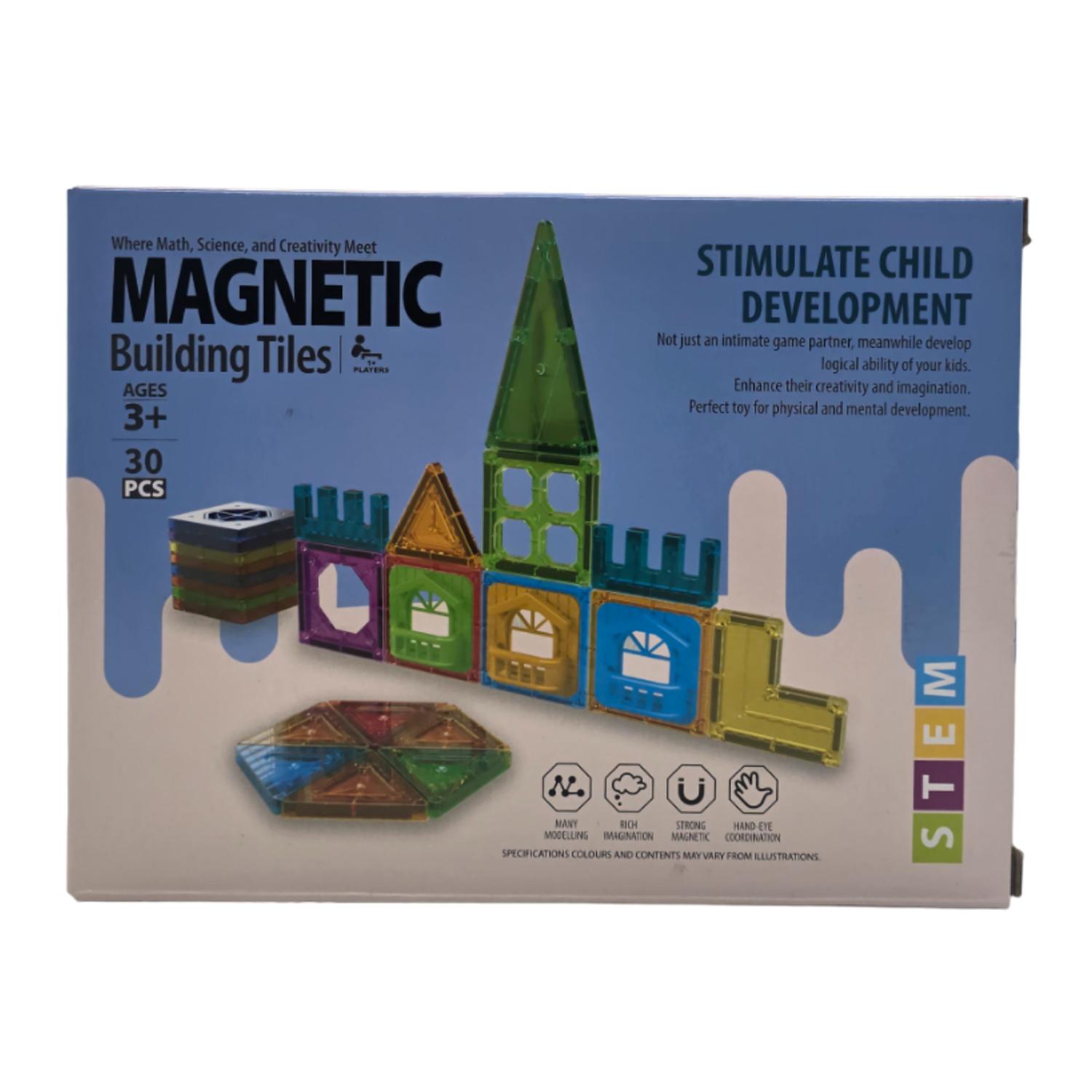 SET CONSTRUCCIÓN MAGNÉTICO PIEZAS MAGNETICAS 30 PIEZAS