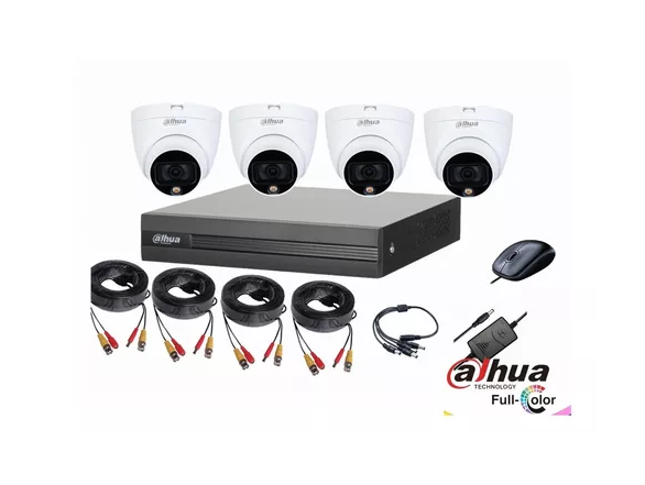 KIT DAHUA FULL COLOR 4 CAM DOMO