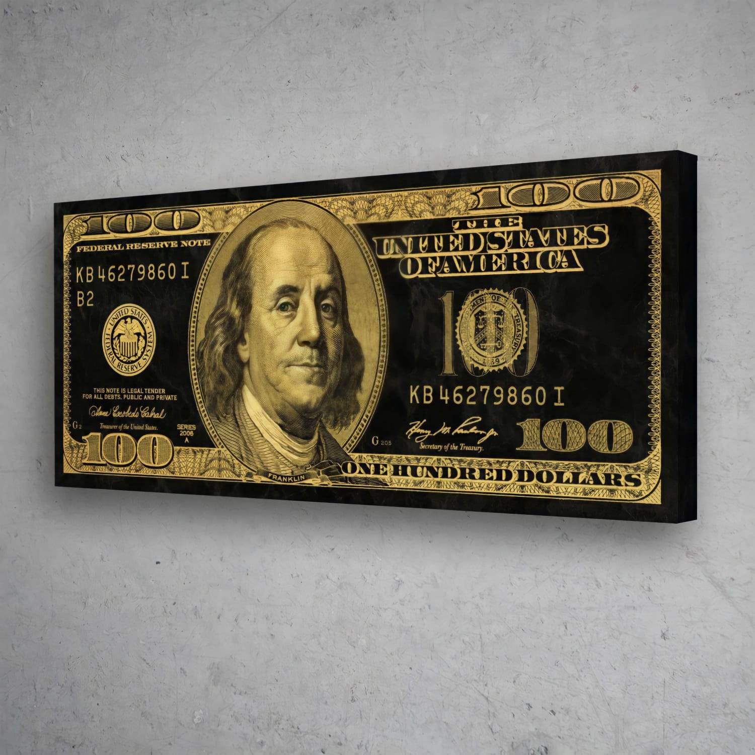Ripley - CUADRO MODERNO EN TELA CANVAS DOLAR FRANKLIN NEGRO Y DORADO