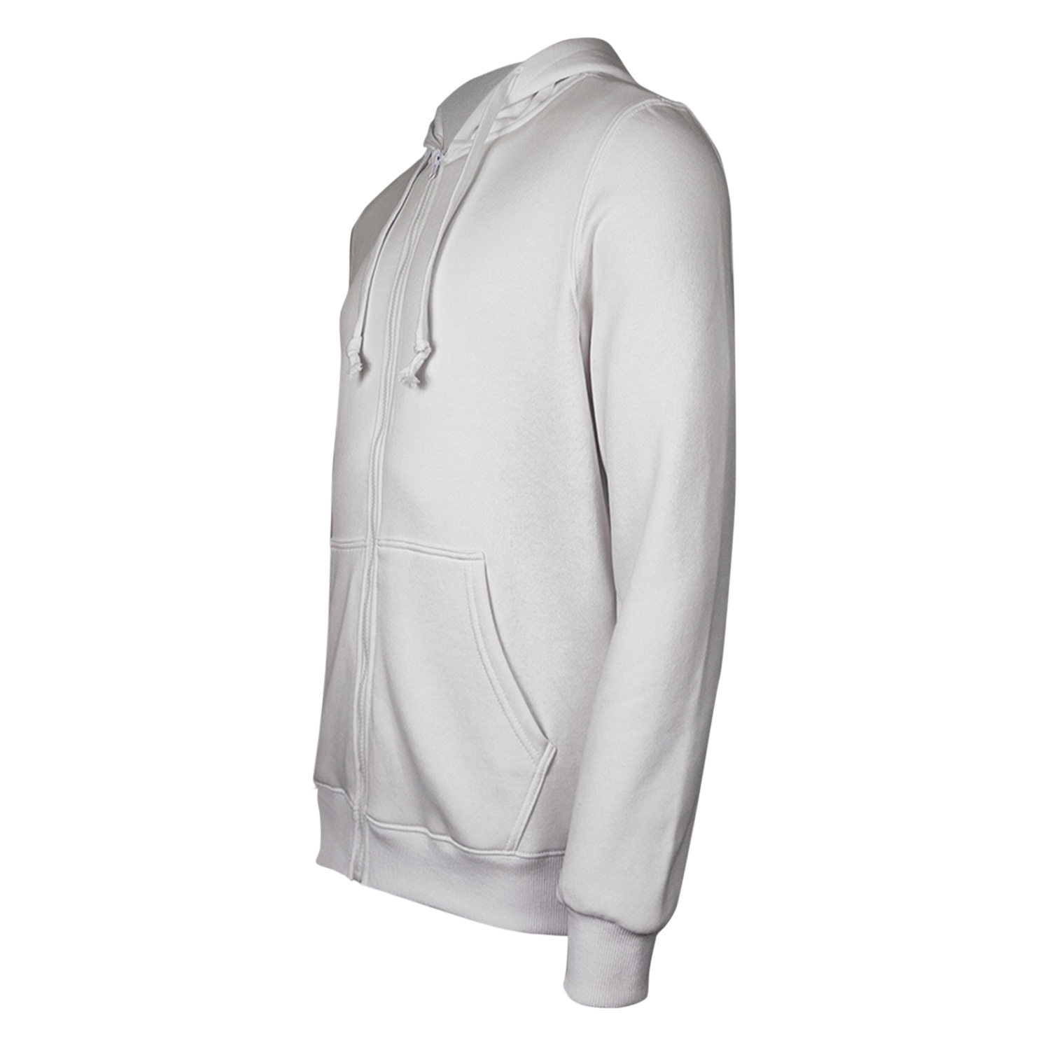 POLERÓN CANGURO CON CIERRE UNISEX BLANCO