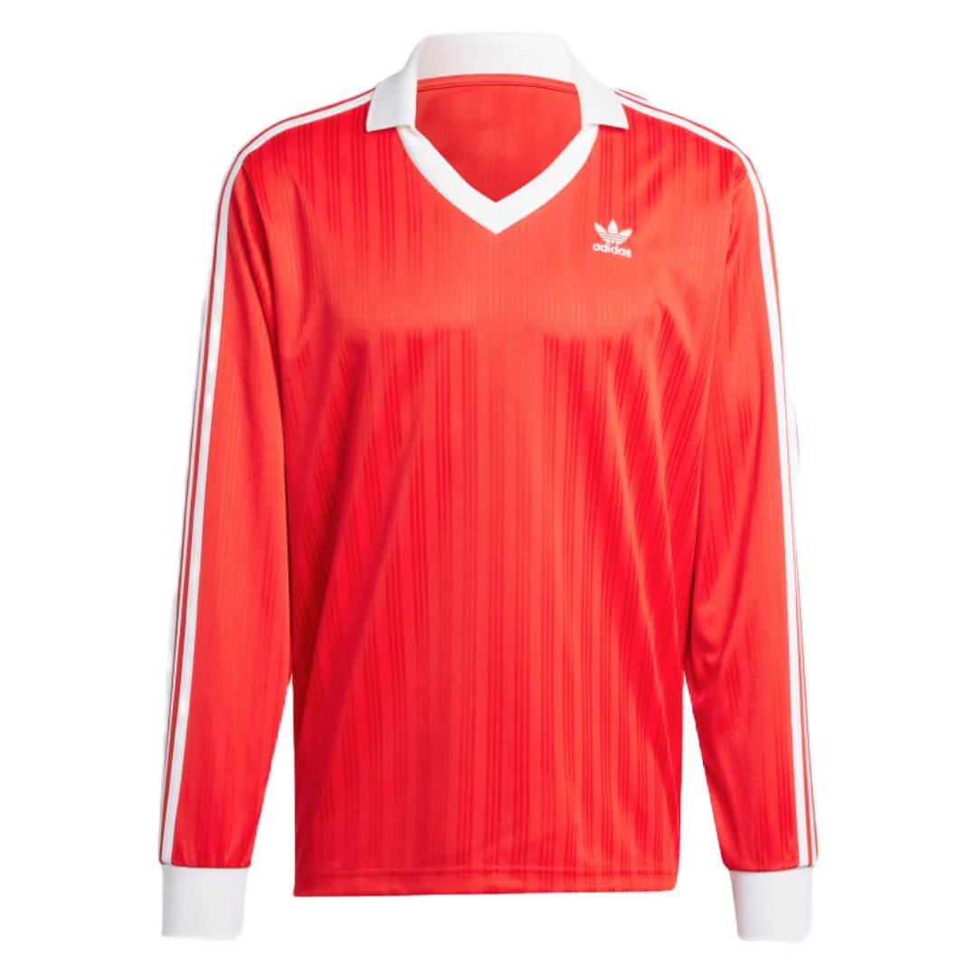 POLERA PIQUÉ ADIDAS ADICOLOR FÚTBOL MANGA LARGA ROJA | IX52