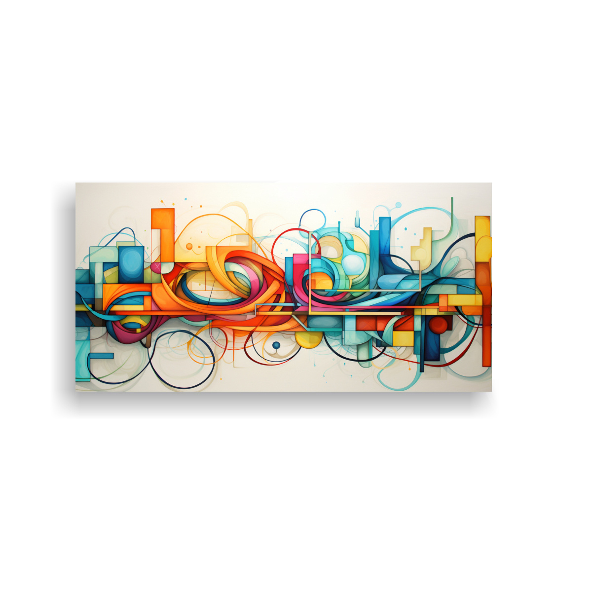 CUADRO ABSTRACTO LÍNEAS RECTAS PARA DECORACIÓN VITALIDAD 40X20CM