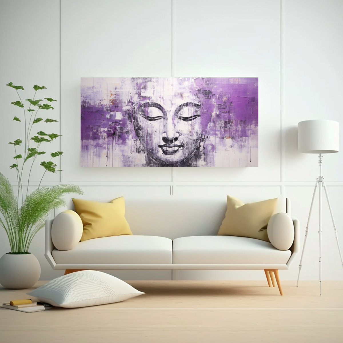 Ripley - CUADRO ABSTRACTO ESTILO VIDA BUDDHA CARA ÓLEO EN LIENZO ...