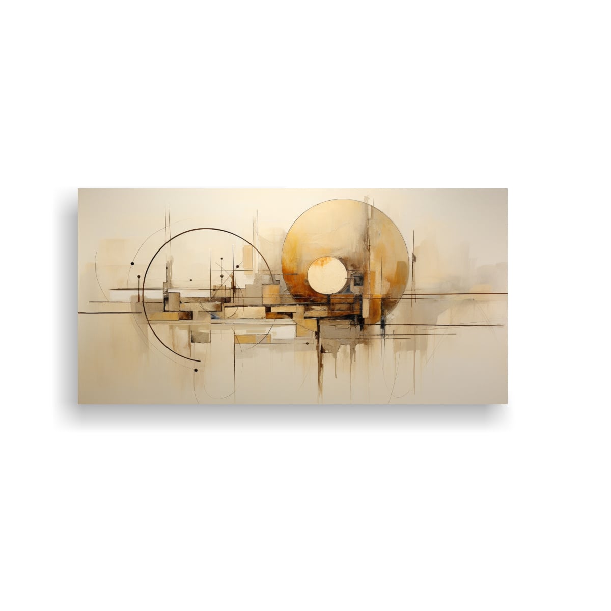 Ripley - CUADRO ABSTRACTO BEIGE INTENSO EN BASTIDOR CON PATRÓN 60X30CM