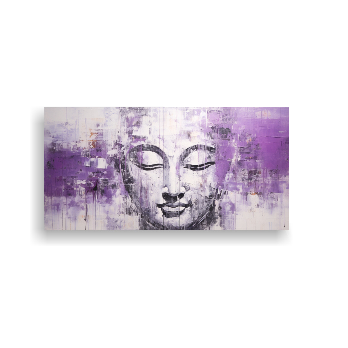 CUADRO ABSTRACTO ESTILO VIDA BUDDHA CARA ÓLEO EN LIENZO MODERNO, PLATA ...
