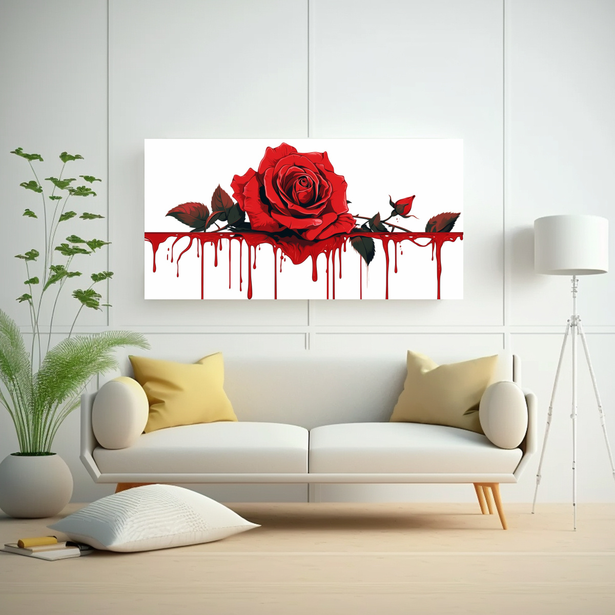 Ripley - ARTE LIENZO CUADRO DE DECORACIÓN SANGRE ROJA Y MUERTE 100X50CM