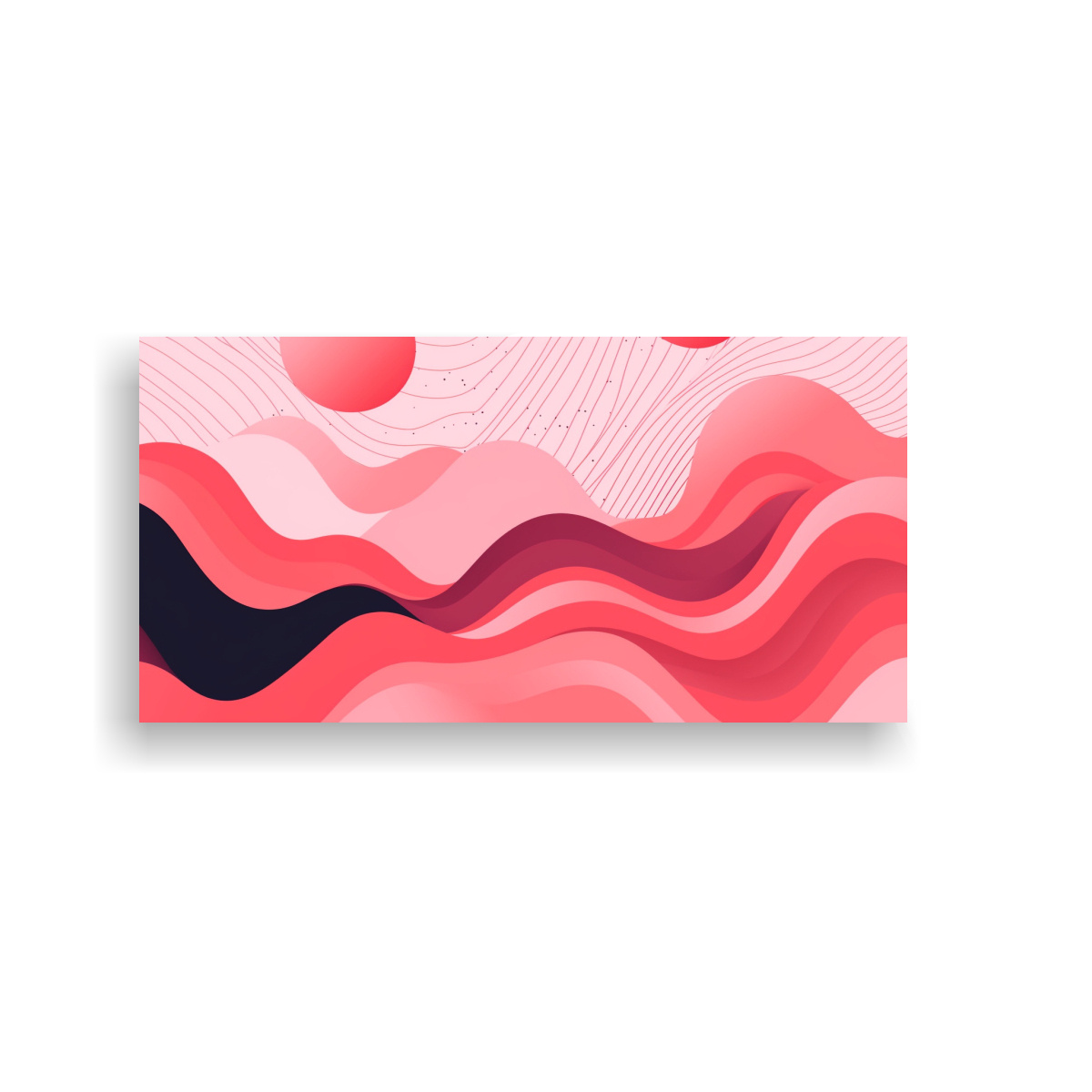 CUADRO IMPRESO COLORIDO EN FONDO ROSA ABSTRACTO 100X50 CM
