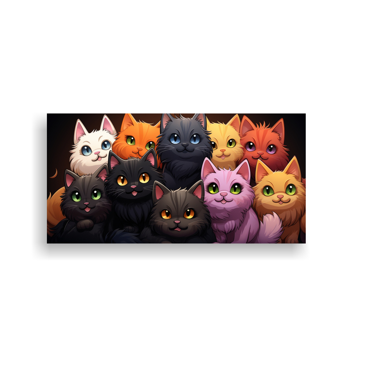 Ripley - STICKER DE MULTITUD DE GATOS FELICES Y LOCOS EN 60X30 CM
