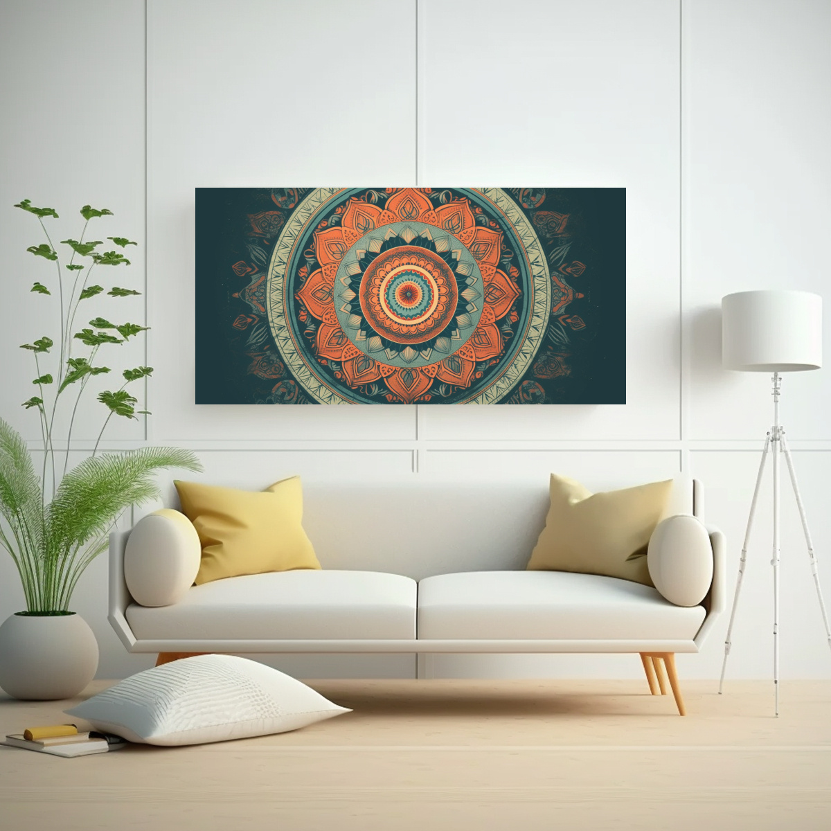 Ripley - CUADRO MANDALA MODERNO EN TELA DURADERA 40X20 CM
