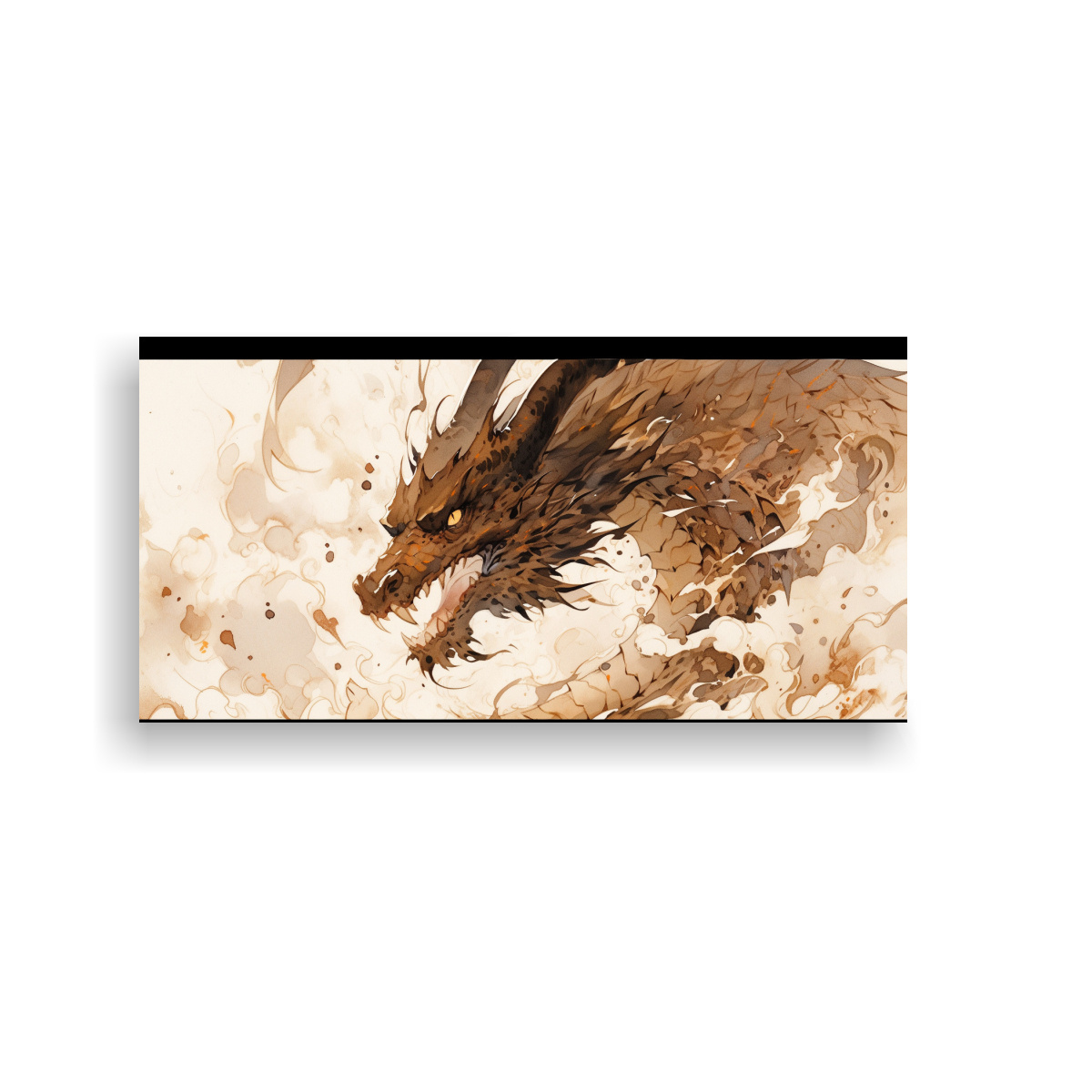 Ripley - PINTURA DE DRAGÓN ACUARELA Y MARRONES EN LIENZO: 160X80 CM