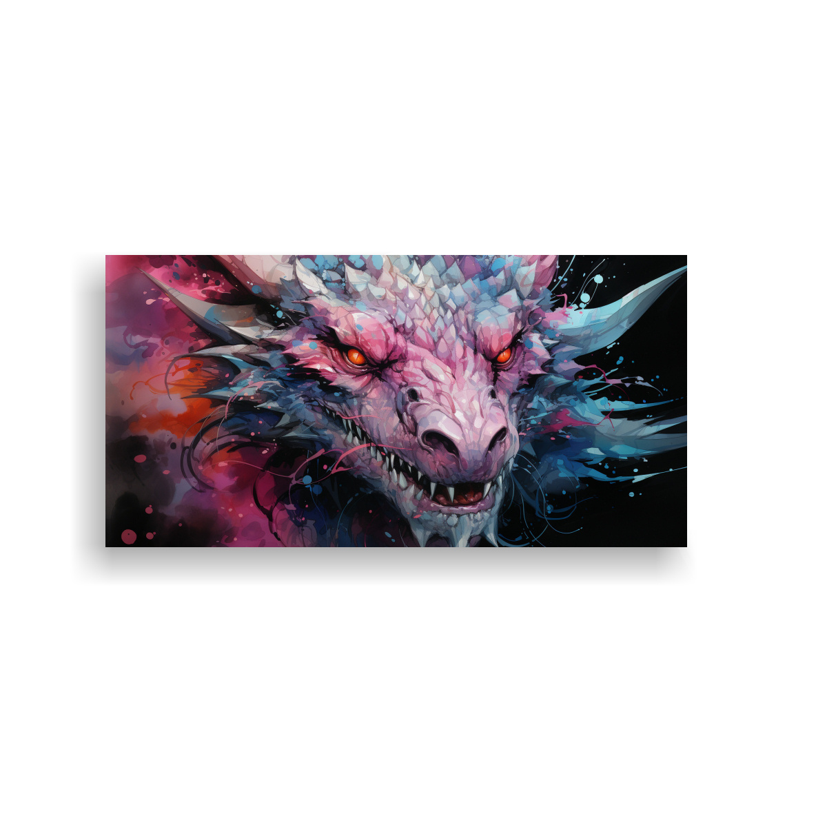 Ripley - PINTURA MÁGICA DE DRAGÓN EN ACUARELAS Y TONOS 60X30 CM