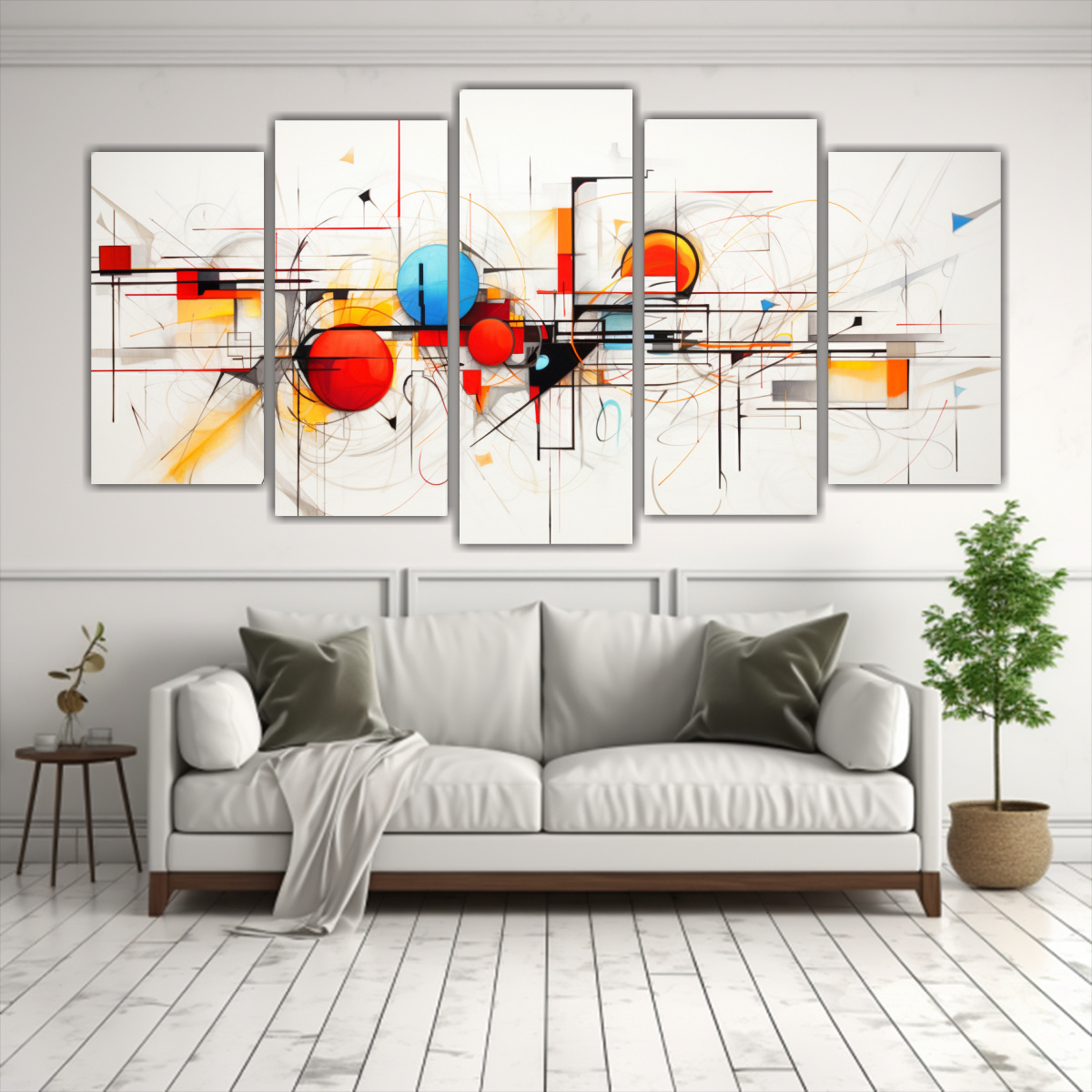 PINTURAS ABSTRACTAS CON LÍNEAS REFINADAS PARA 250X125 CM