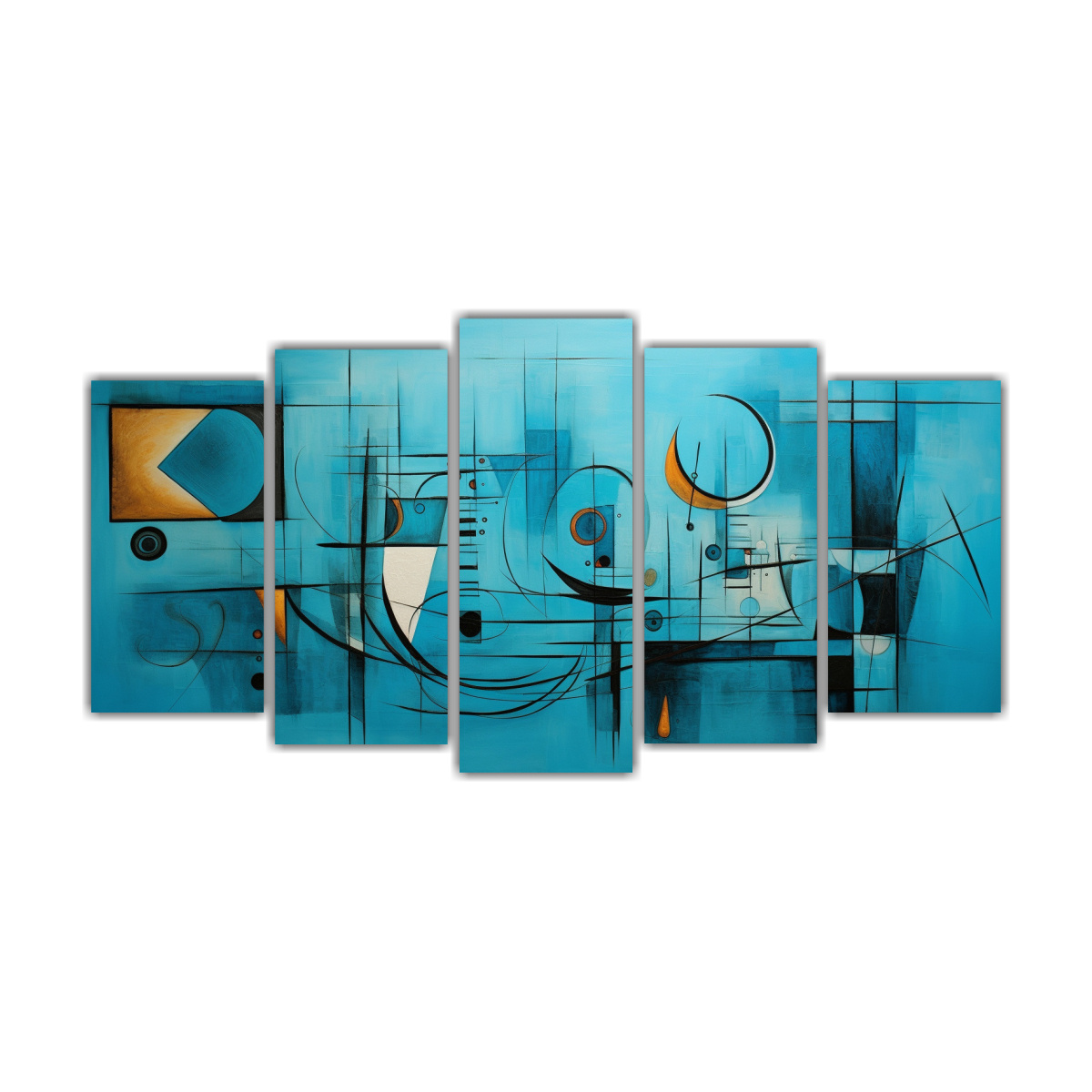 Ripley - CUADROS ABSTRACTOS AZUL TURQUESA: COMPOSICIONES 250X125 CM