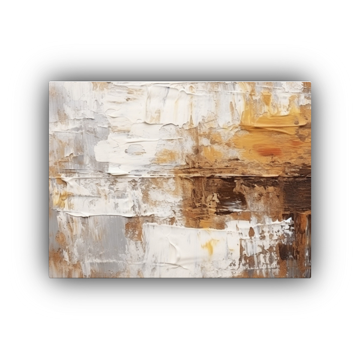 Ripley - CUADRO ABSTRACTO RÚSTICO EN ACRÍLICO BLANCO Y 30X20 CM
