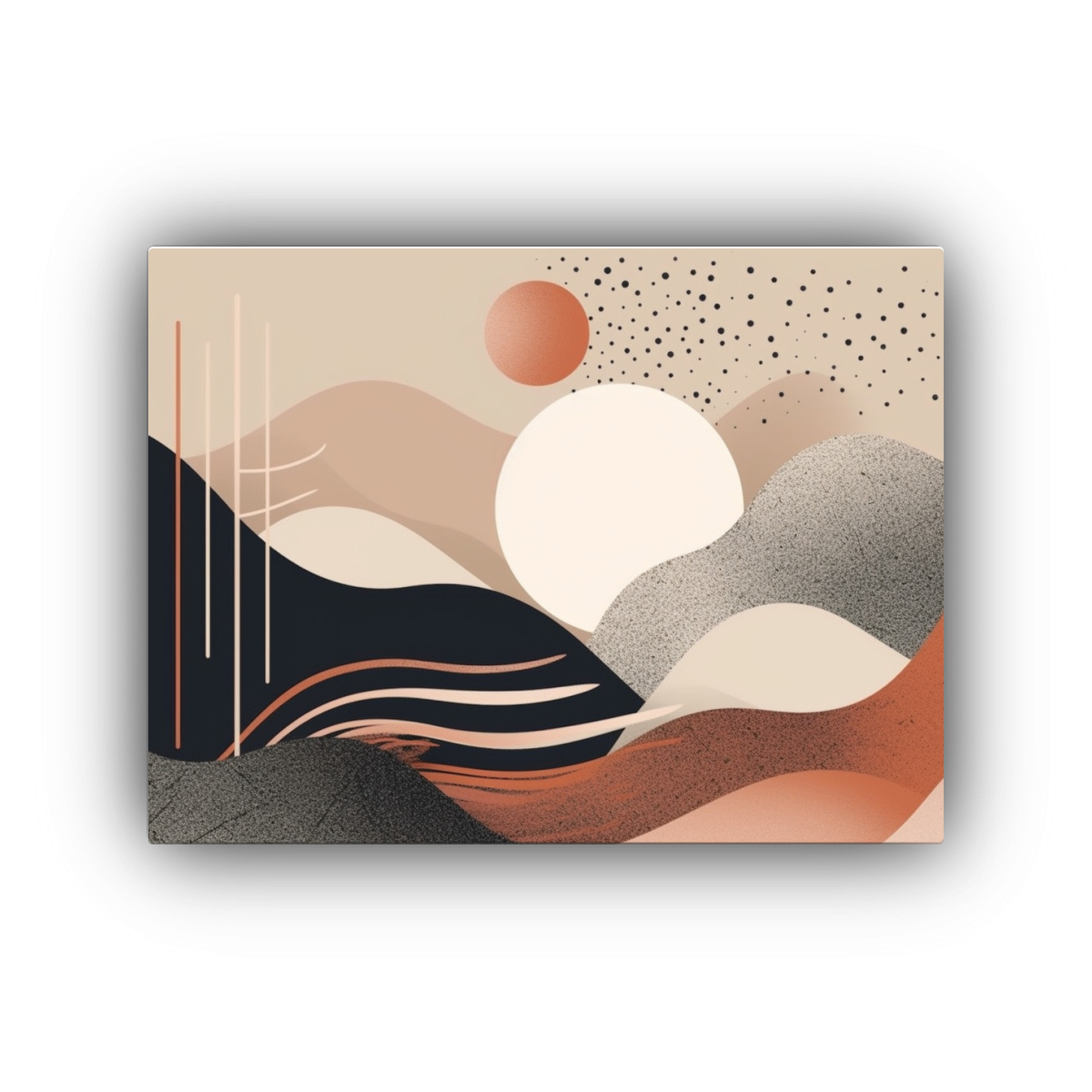 Ripley - PINTURAS ABSTRACTAS MODERNAS DE LÍNEAS BOHO EN 45X30 CM