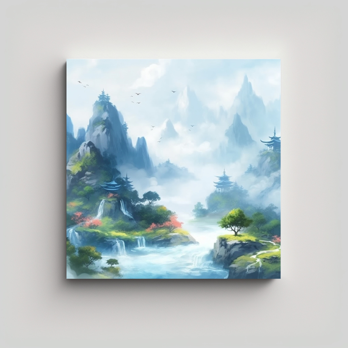 Ripley - PINTURA PAISAJE ARMONIOSO Y TRANQUILO: 70X70 CM