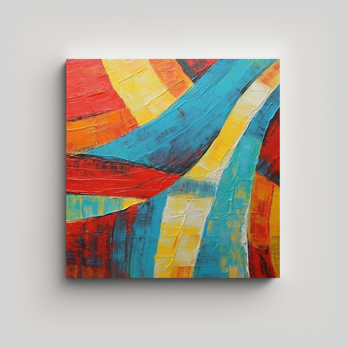 PINTURAS ABSTRACTAS DE ESTACIONES CON LÍNEAS Y 80X80 CM