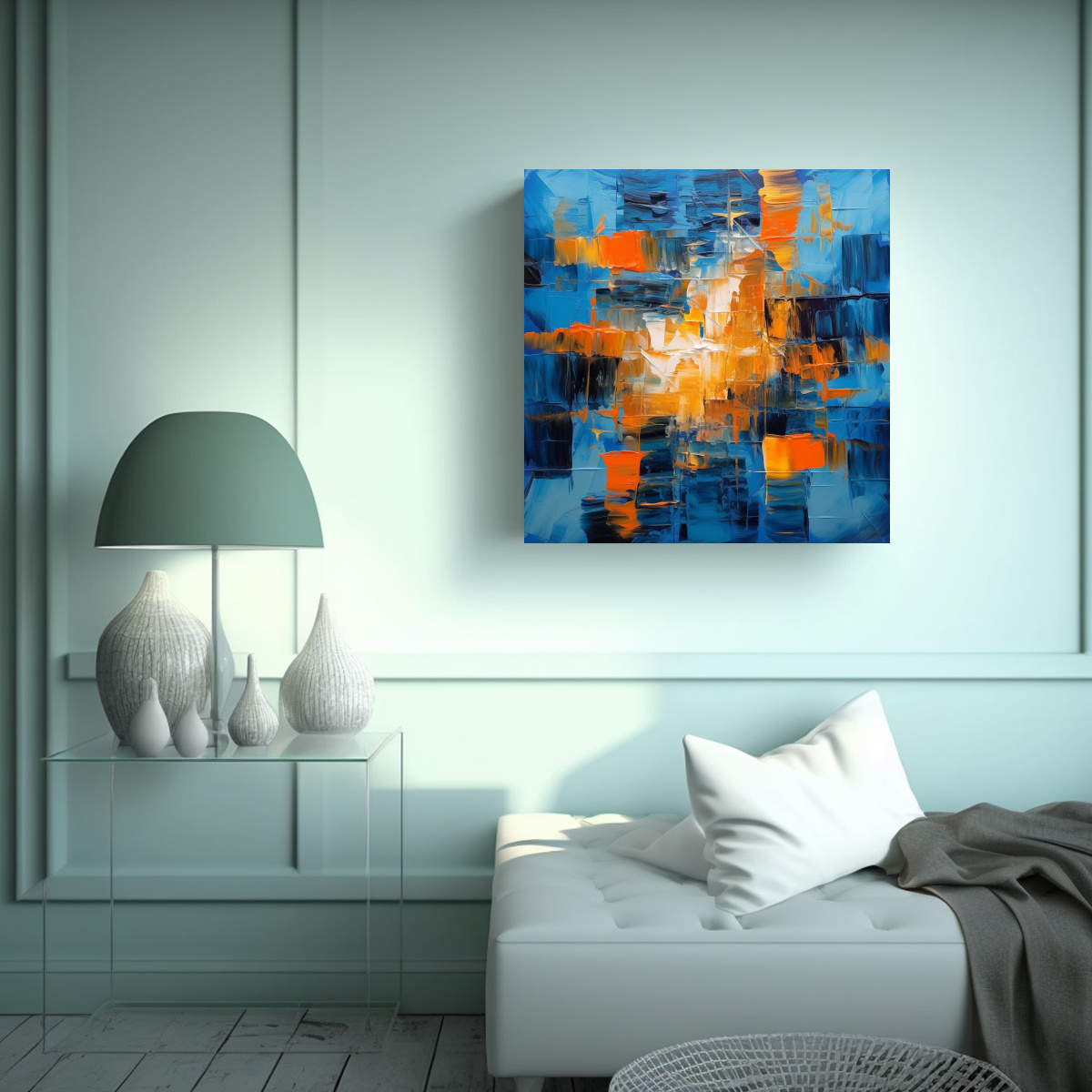 ABSTRACT MODERN DINING ROOM ART EXPRESSING 100X100 CM
