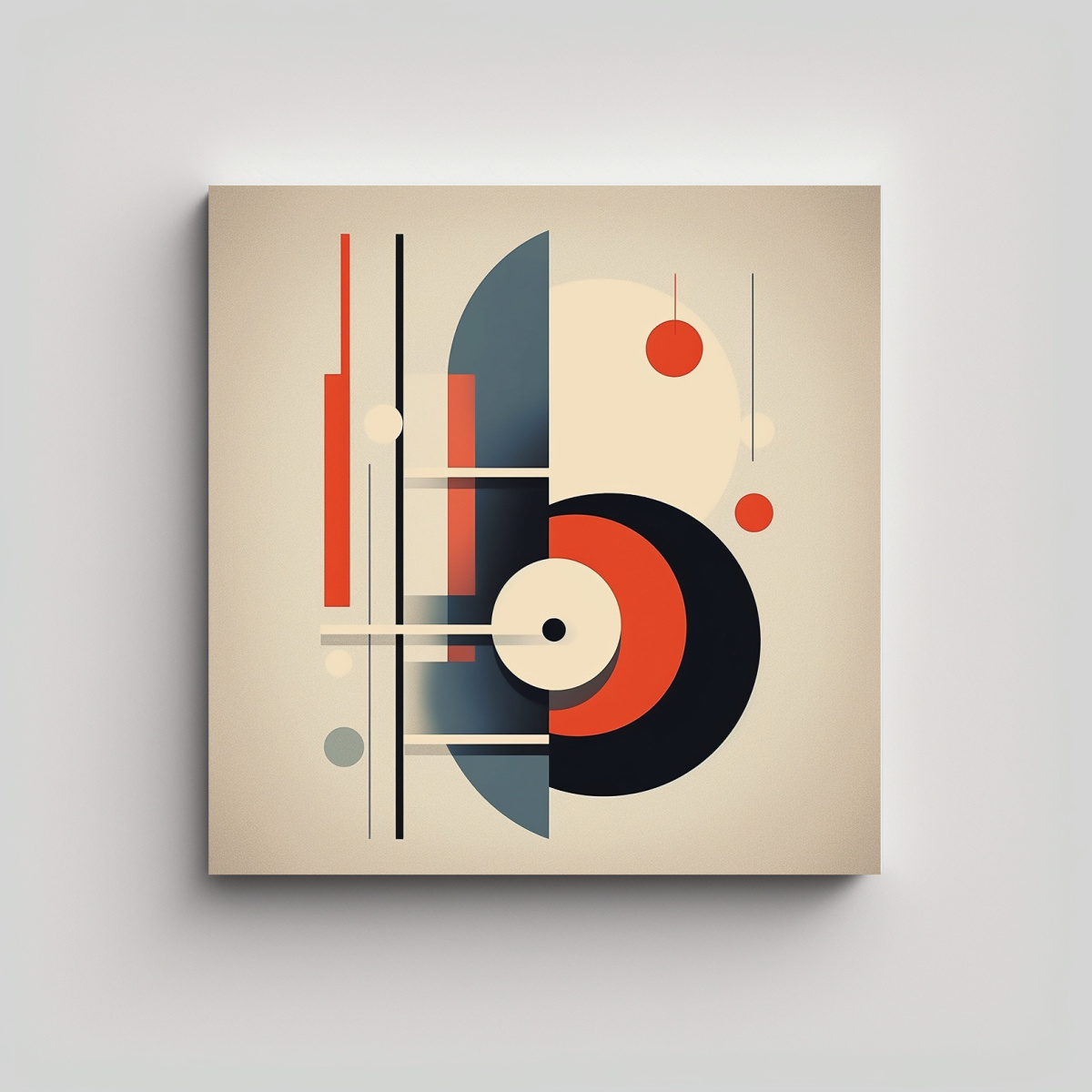 CUADRO MINIMALISTA ELEGANTE DE LÍNEAS Y FORMAS 40X40 CM