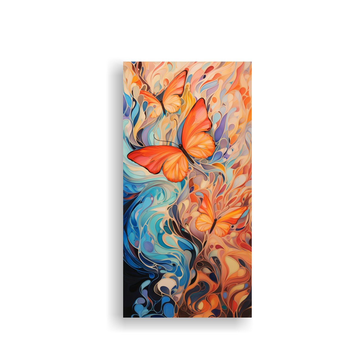 CUADRO ABSTRACTO CON PATRONES INTENSOS QUE EVOCAN 80X160 CM
