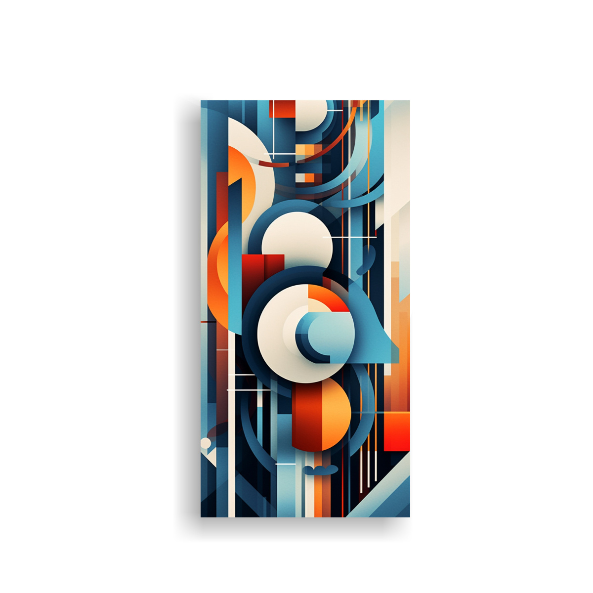 CUADRO DE PARED CREATIVO EN AZUL Y NARANJA CON 60X120 CM