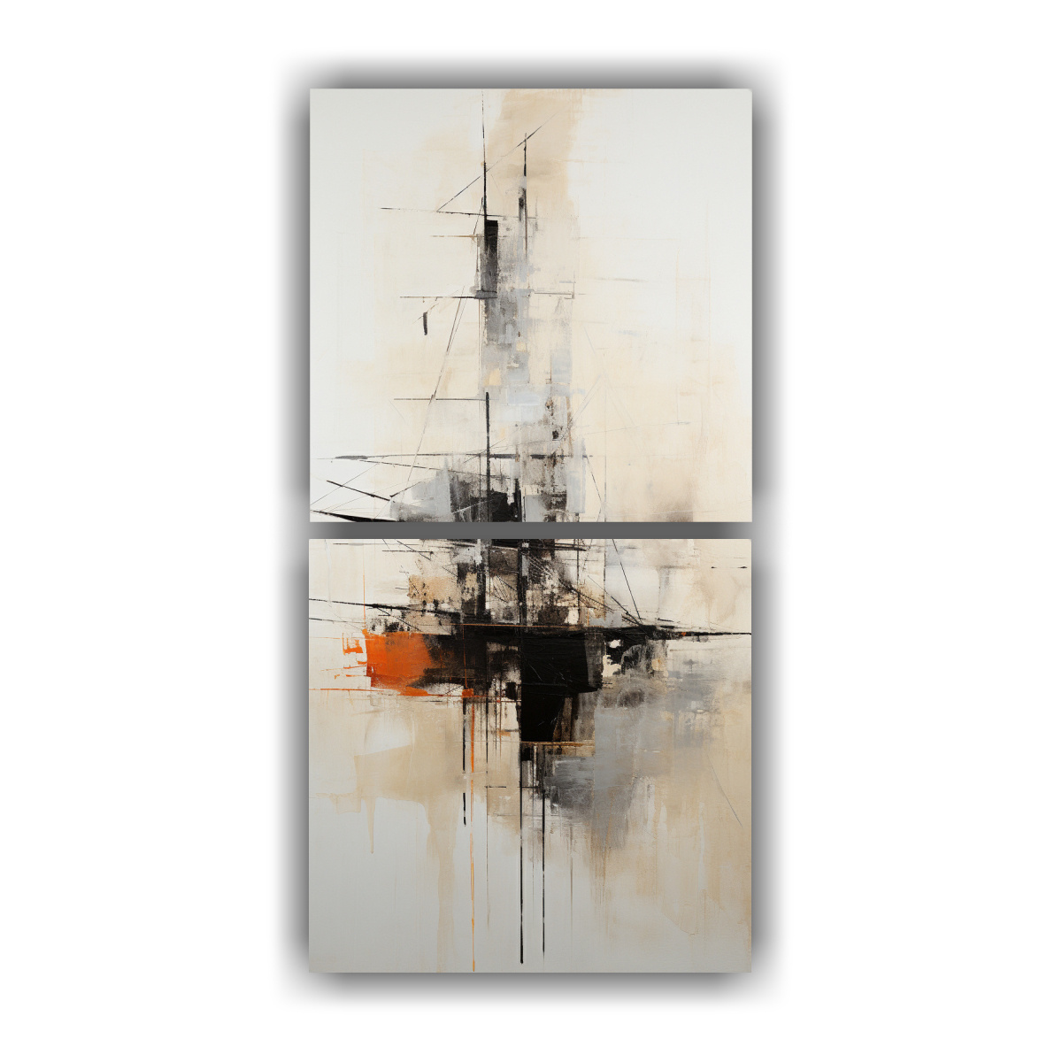 Ripley - PINTURA ABSTRACTA DE BARCO EN BLANCO Y NEGRO PARA 60X120 CM