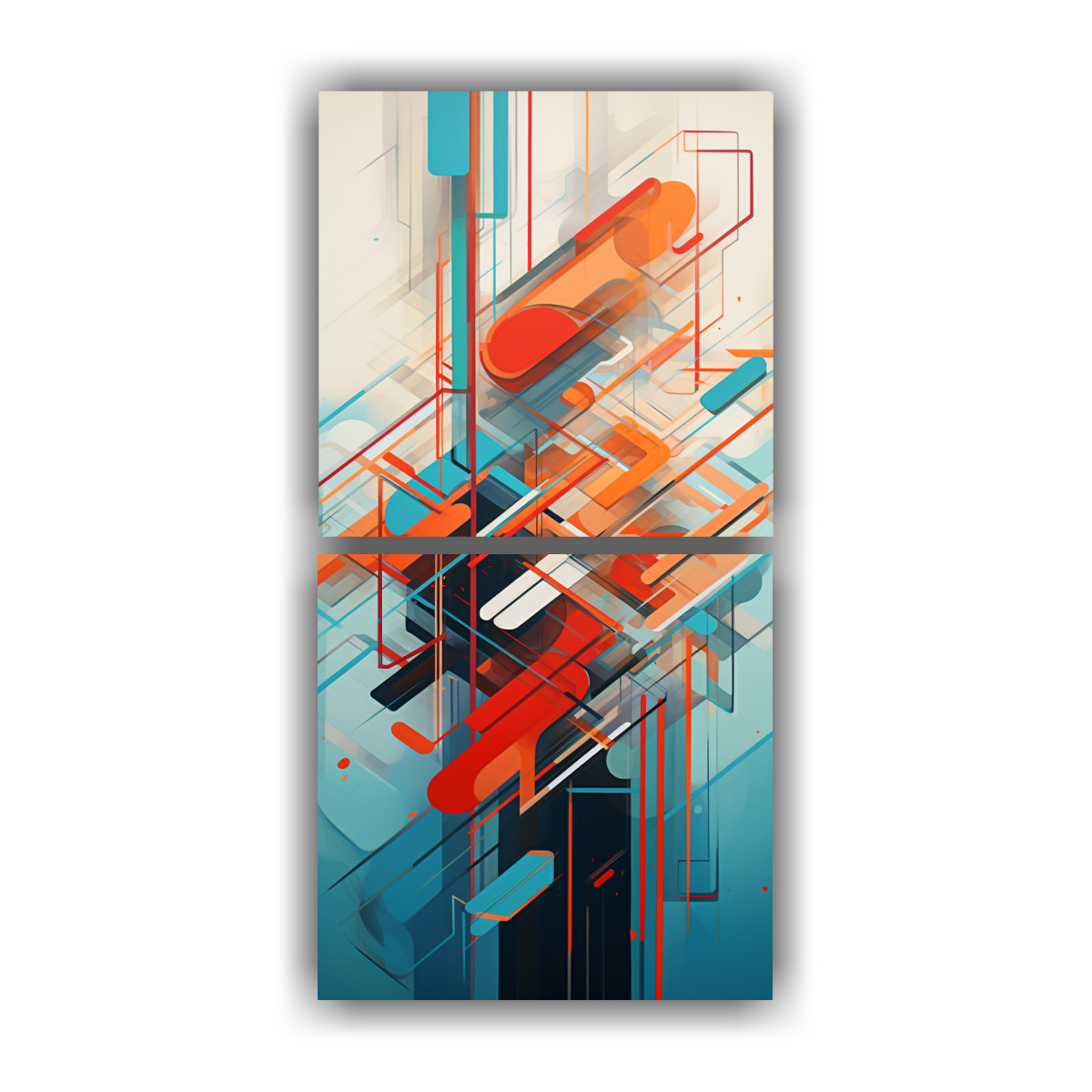 Ripley - CUADROS ABSTRACTOS DE LÍNEAS EXPRESIVAS 60X120 CM