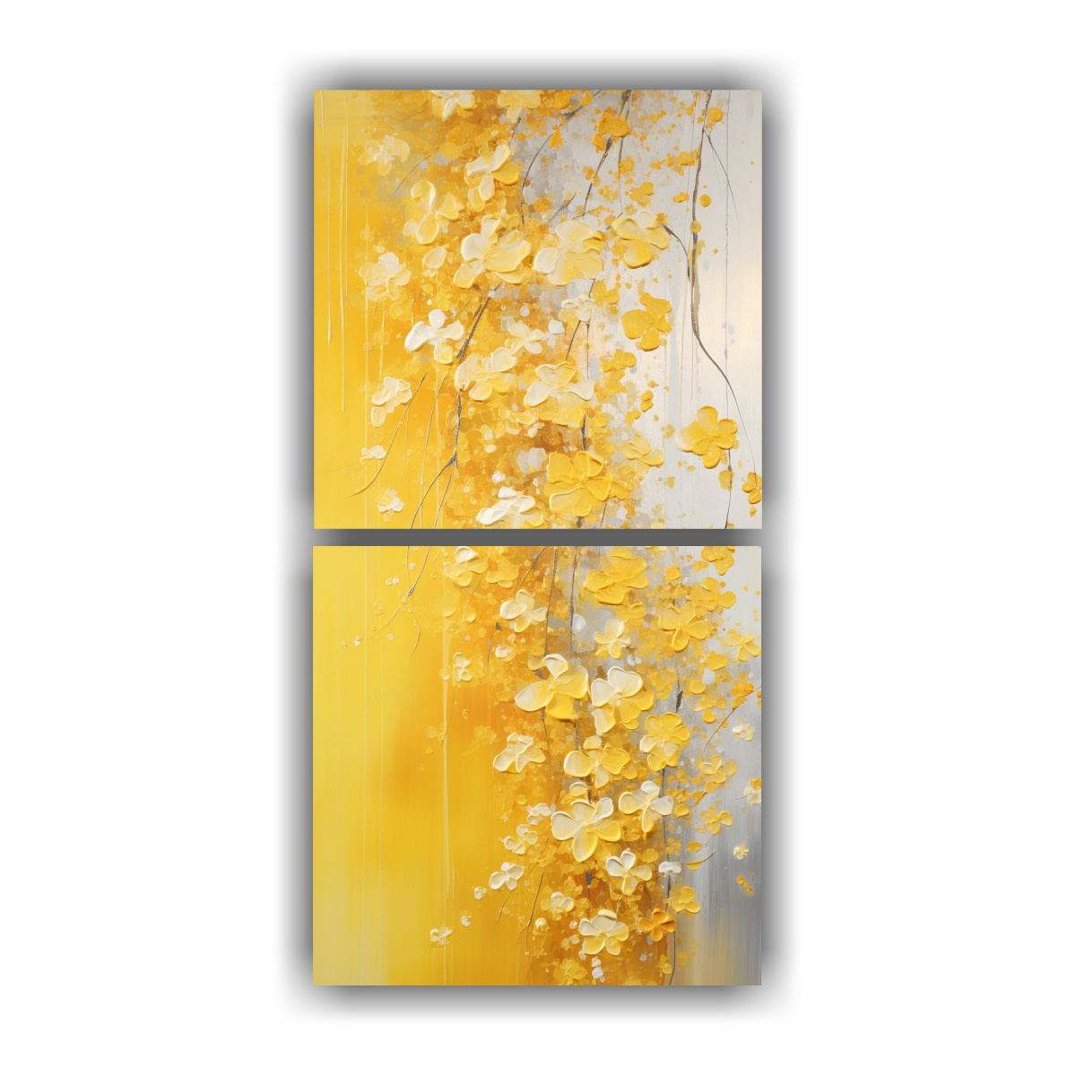 Ripley - SET 2 CUADROS DECORATIVOS ELEGANTES EN AMARILLO Y 40X80 CM