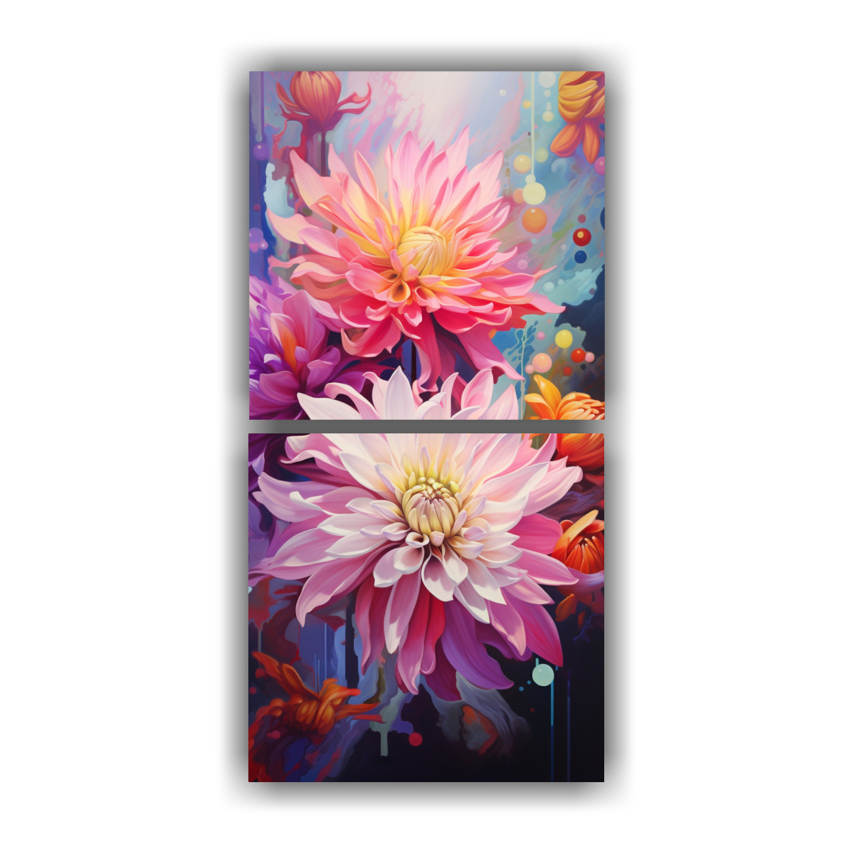 Ripley - CUADROS DECORATIVOS: FLORES EN PERSPECTIVAS 30X60 CM