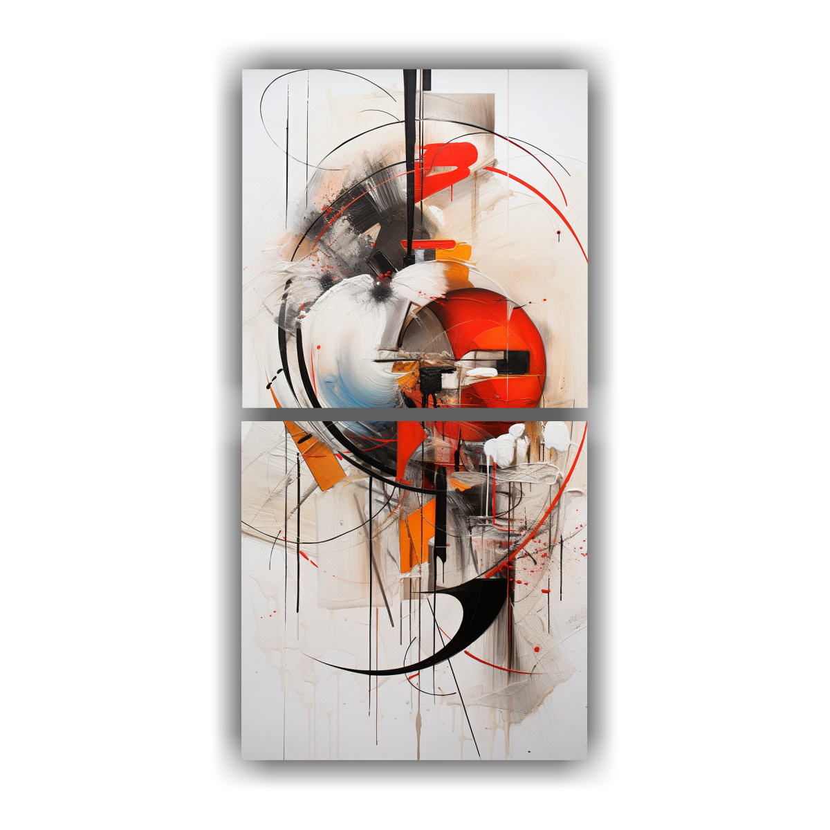 Ripley - CUADROS ABSTRACTOS EN LÍNEA SET DE 2 CUADROS DE 30X60 CM