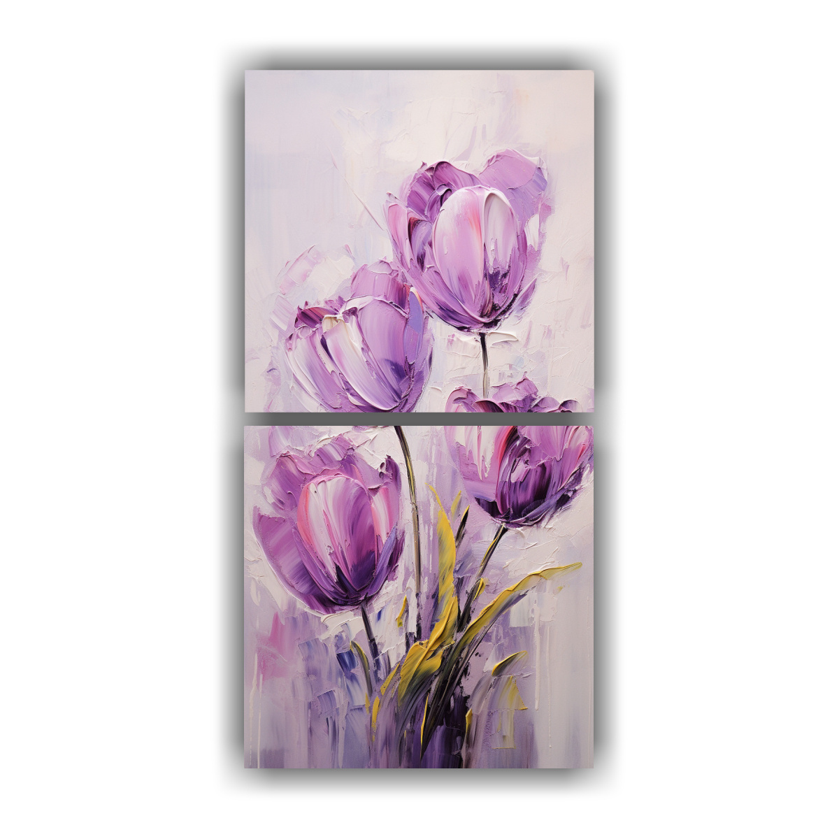 Ripley - PINTURA EN LIENZO VERTICAL DE TULIPANES PÚRPURAS 30X60 CM