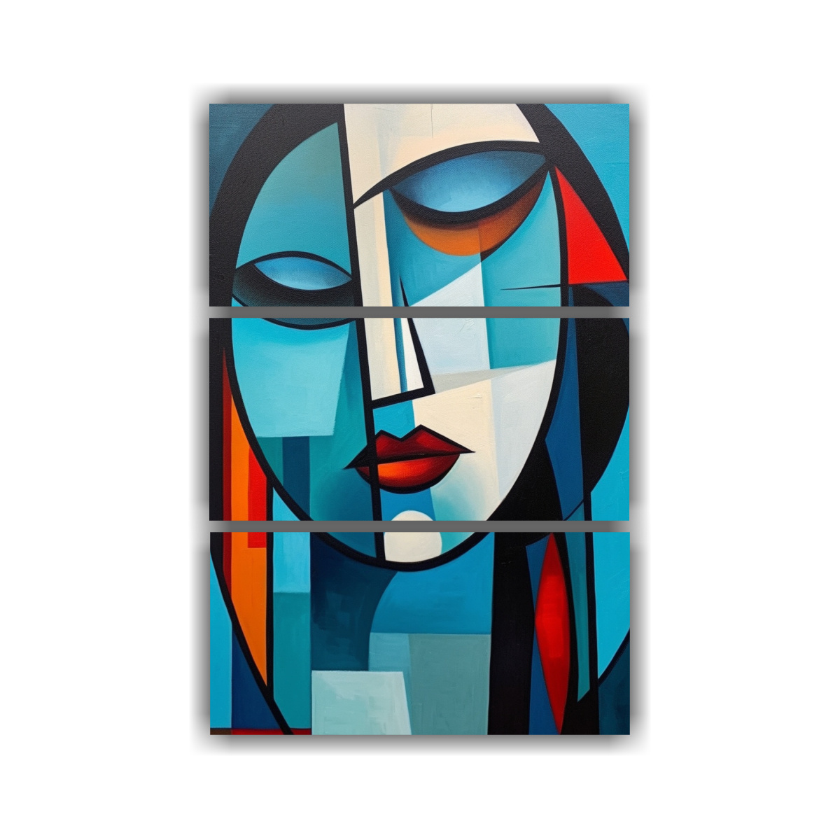 CUADRO ABSTRACTO DE ALTA RESOLUCIÓN DE ROSTRO DE 60X90 CM