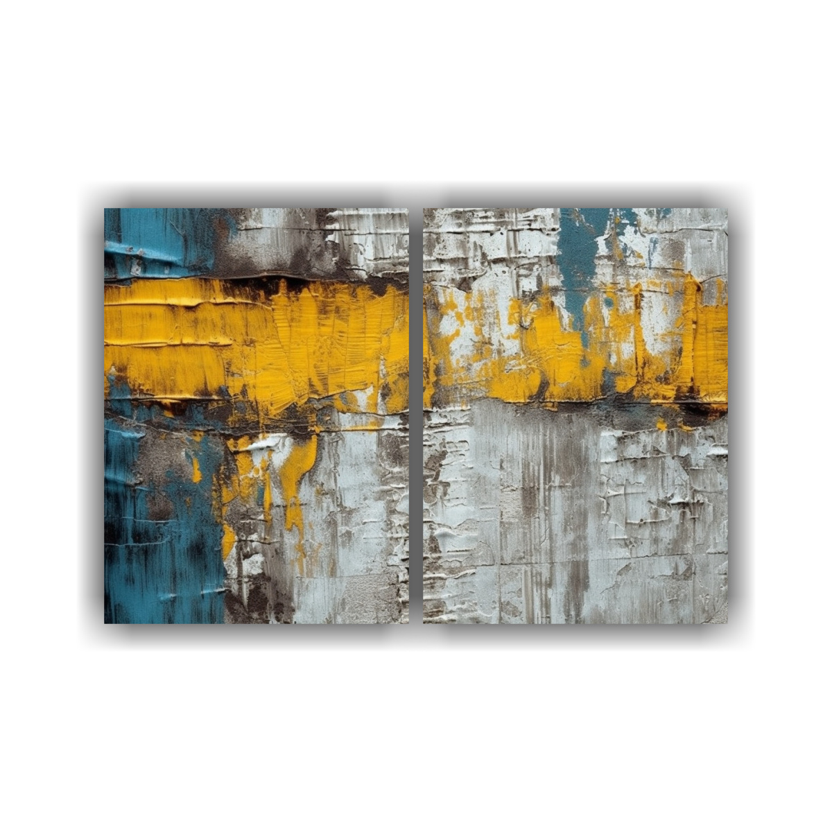 Ripley - CUADRO MODERNO CON PINTURA DORADA Y AMARILLA EN 80X60 CM