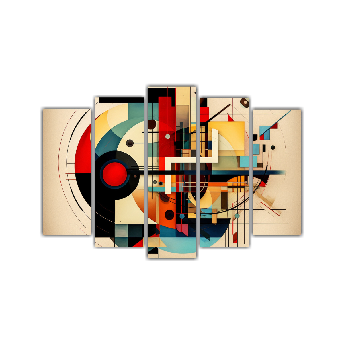 CUADROS ABSTRACTOS CON LÍNEAS Y CUADRADOS PARA 100X65 CM