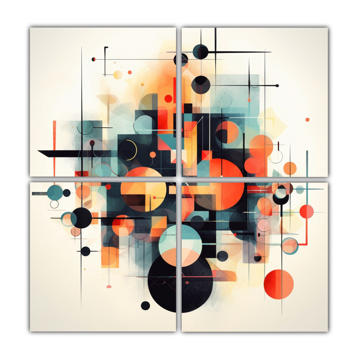 CUADROS DE ARTE ABSTRACTO GEOMÉTRICO DE PATRÓN 60X60 CM