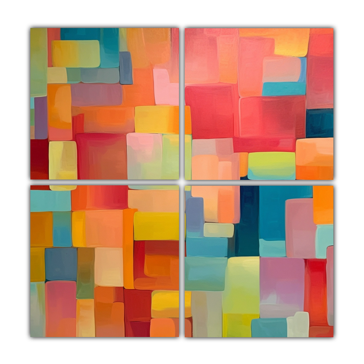 Ripley - PINTURA ABSTRACTA DE CAMPO DE COLOR CÁLIDO: ARTE 100X100 CM