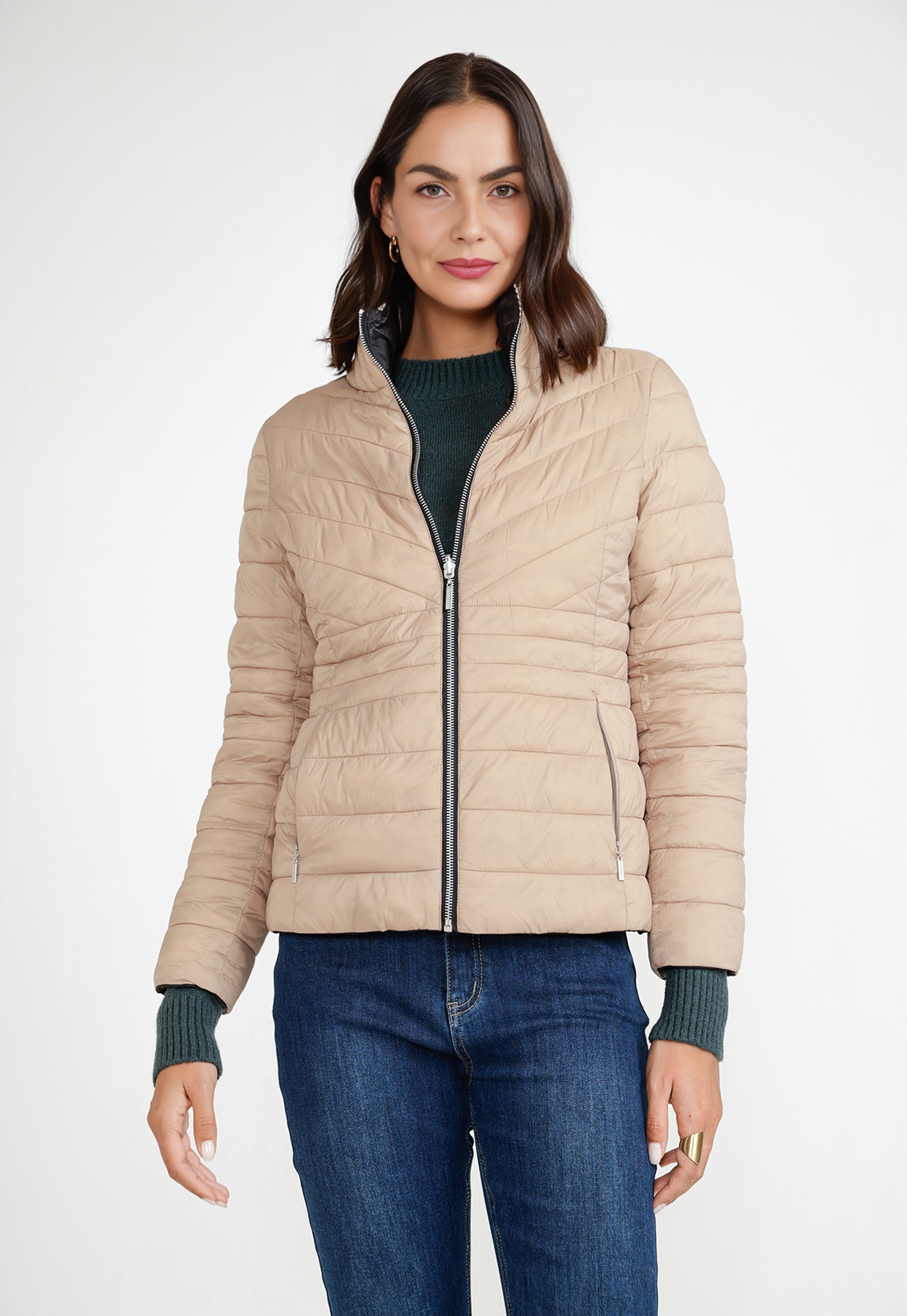 Ripley - PARKA REVERSIBLE MUJER POLIÉSTER EN COLOR NEGRO