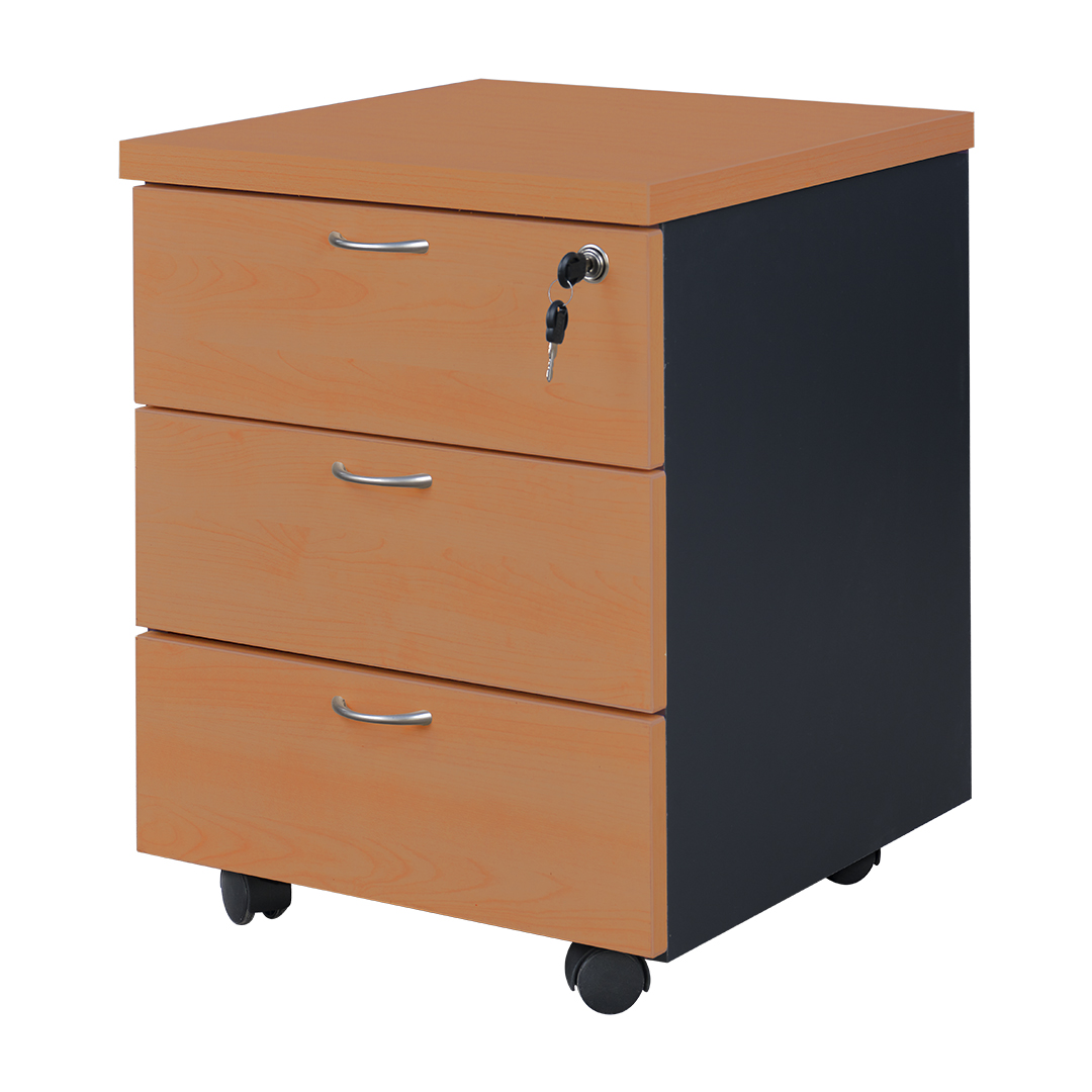 CAJONERA HOMEWORKING MÓVIL LAMINADO COMPACTO CON RIELES METÁLICOS LLAVE ...