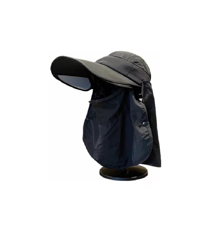 GORRO VISERA PARA EL SOL 4 EN 1 USO DIARIO NEGRO
