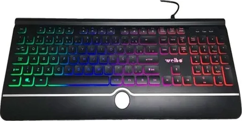 TECLADO GAMER RETROILUMINADO RGB WEIBO NEGRO