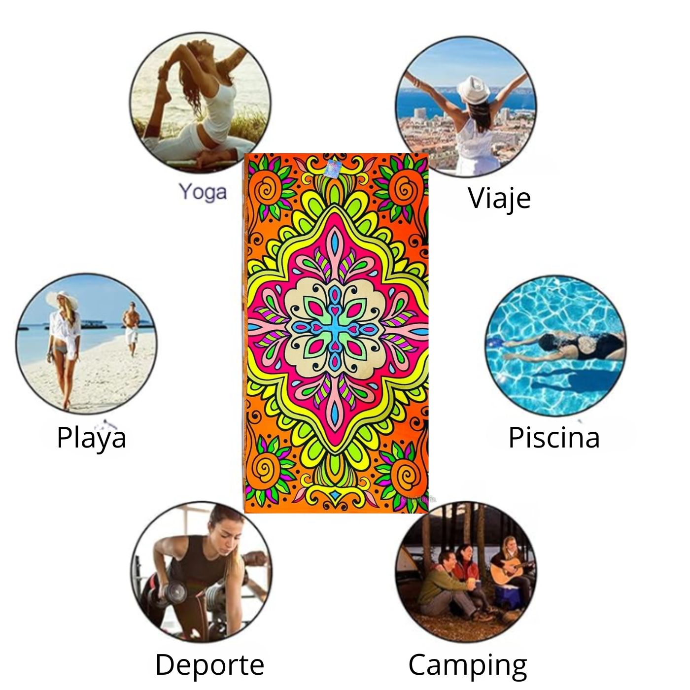 Ripley - Toalla Microfibra Playa Piscina Mujer Diseños Colores 134