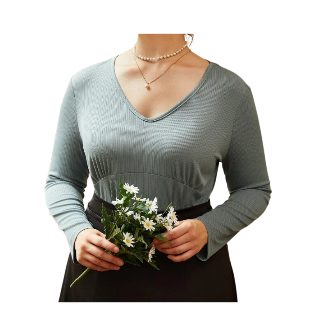 Ripley - BLUSA NEBLINA AZUL DE CUELLO EN V