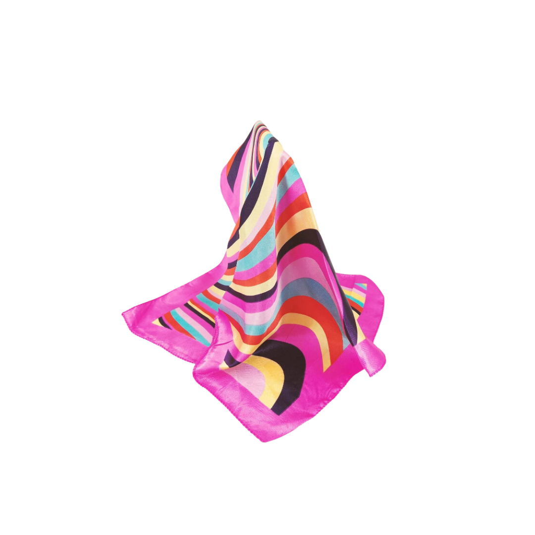 Ripley - PAÑUELO CON ESTAMPADO MULTICOLOR Y TOQUE VIBRANTE