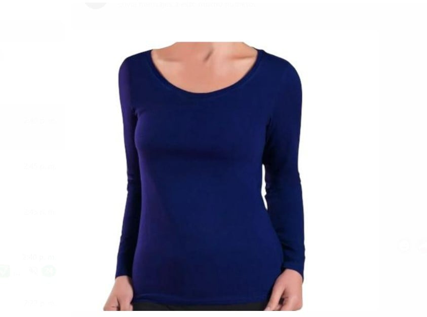 Ripley - POLERA MUJER CUELLO REDONDO CAMISETA PRIMERA CAPA AZUL OSCURO ...