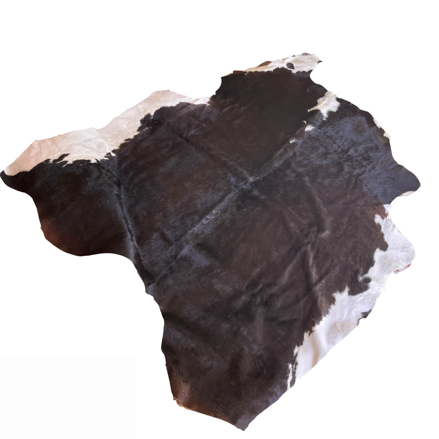 ALFOMBRA AL FILO DEL GAUCHO CUERO VACA PREMIUM CAFE BLANCO 180 X 220 CM